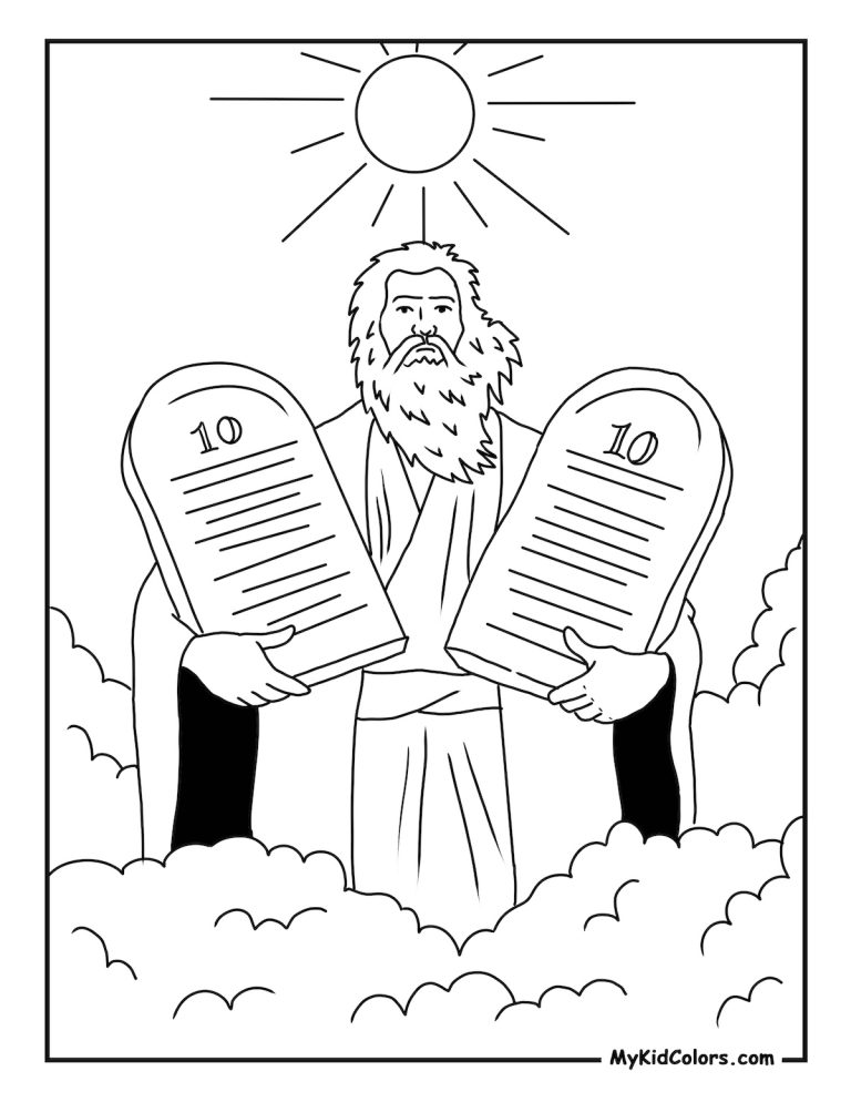 15 Ten Commandments Coloring Pages | Free Bible Printables for Kids