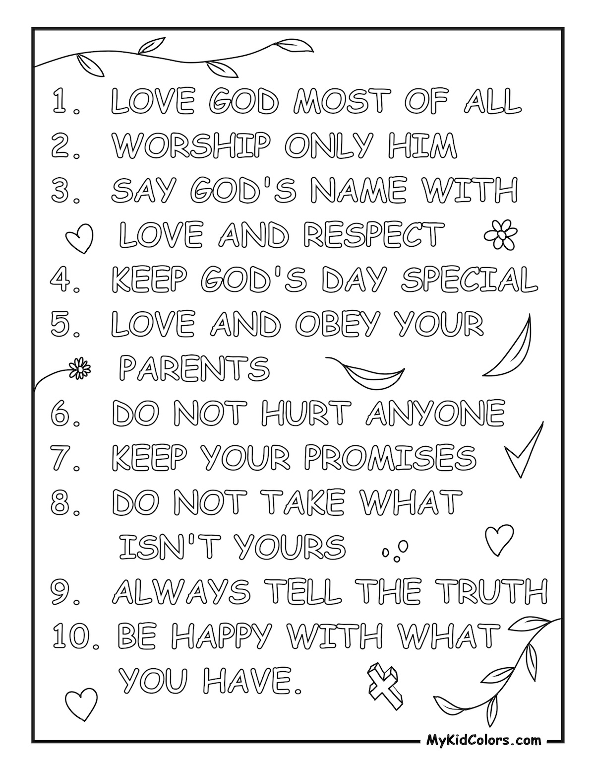 15 Ten Commandments Coloring Pages | Free Bible Printables for Kids