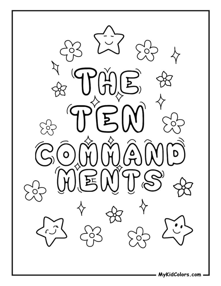 15 Ten Commandments Coloring Pages | Free Bible Printables for Kids