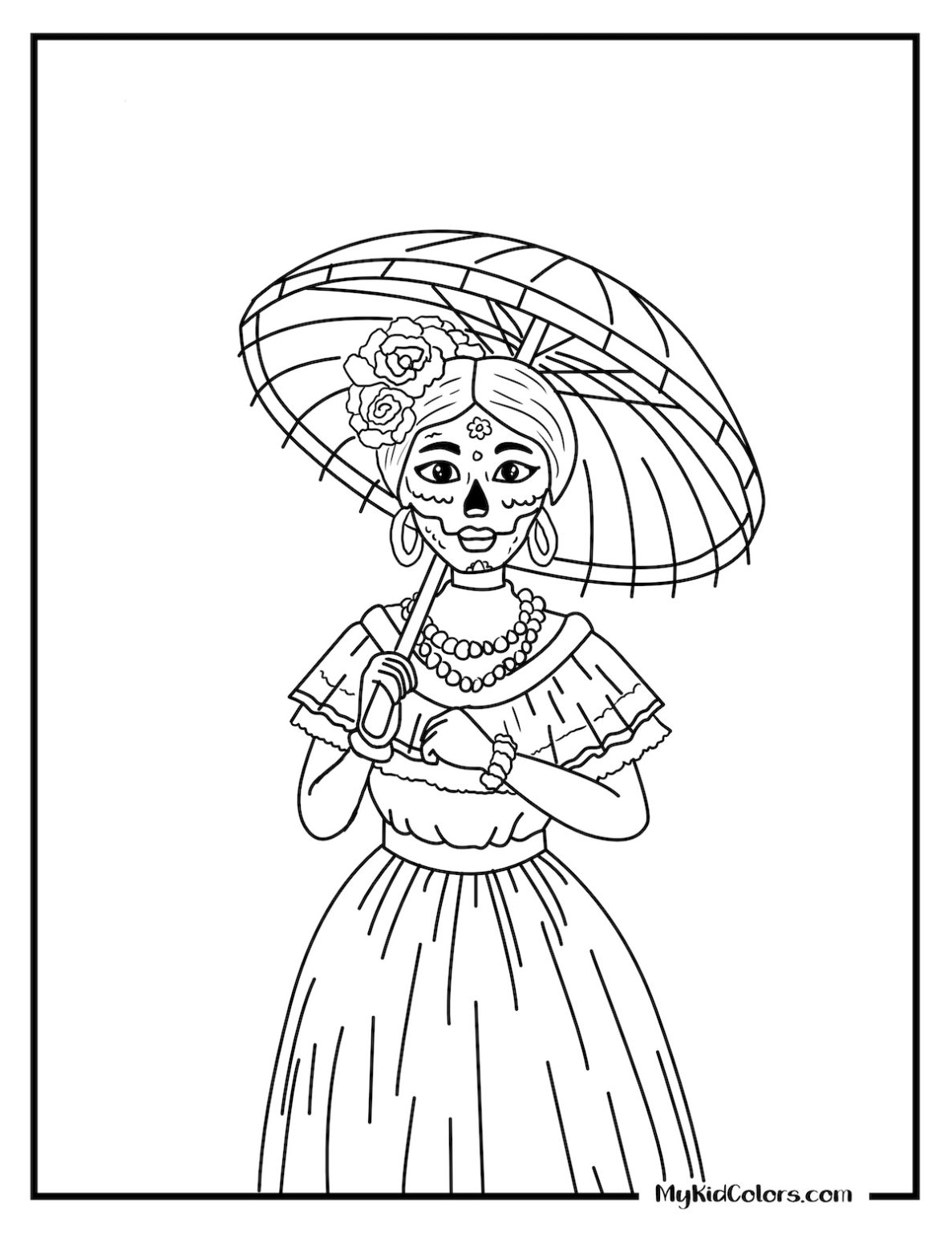 15 Free Day of the Dead Coloring Pages for Kids and Adults
