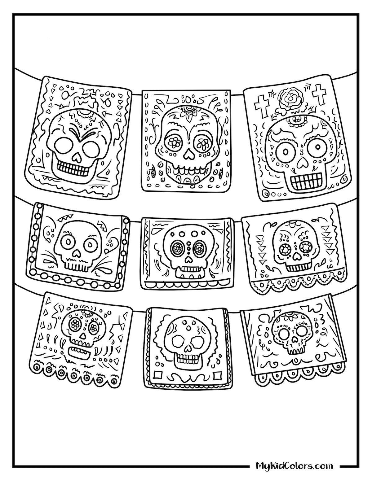 15 Free Day of the Dead Coloring Pages for Kids and Adults