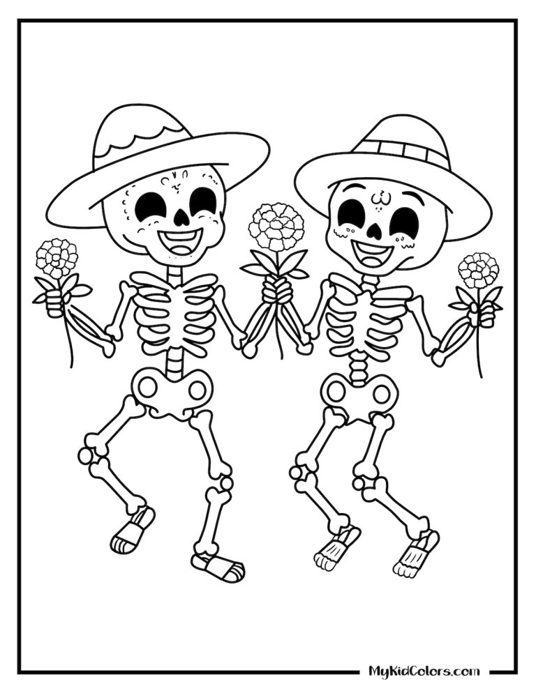 15 Free Day of the Dead Coloring Pages for Kids and Adults