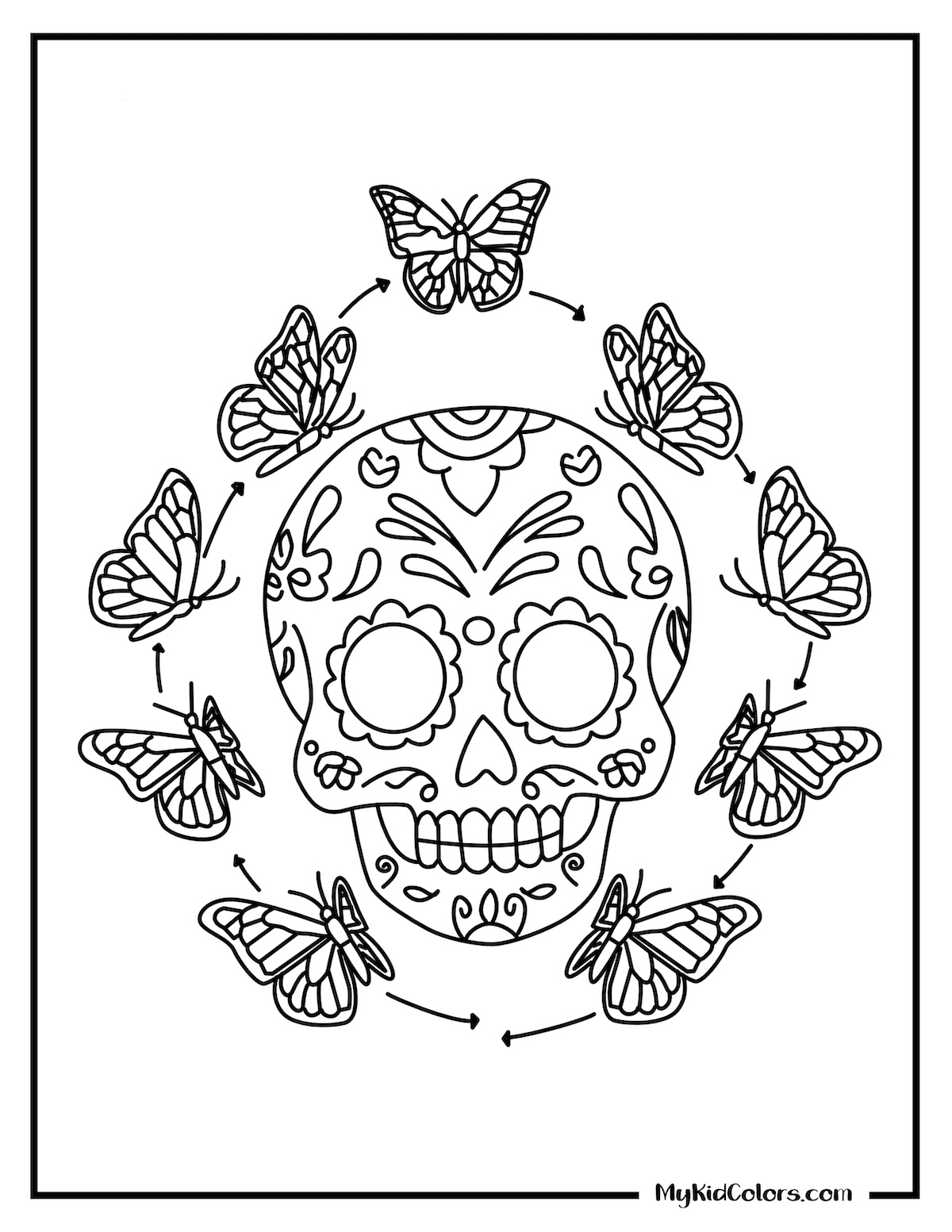 15 Free Day of the Dead Coloring Pages for Kids and Adults