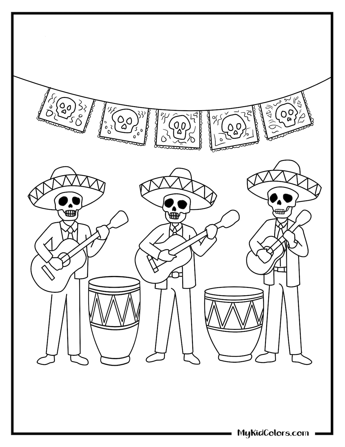 15 Free Day of the Dead Coloring Pages for Kids and Adults