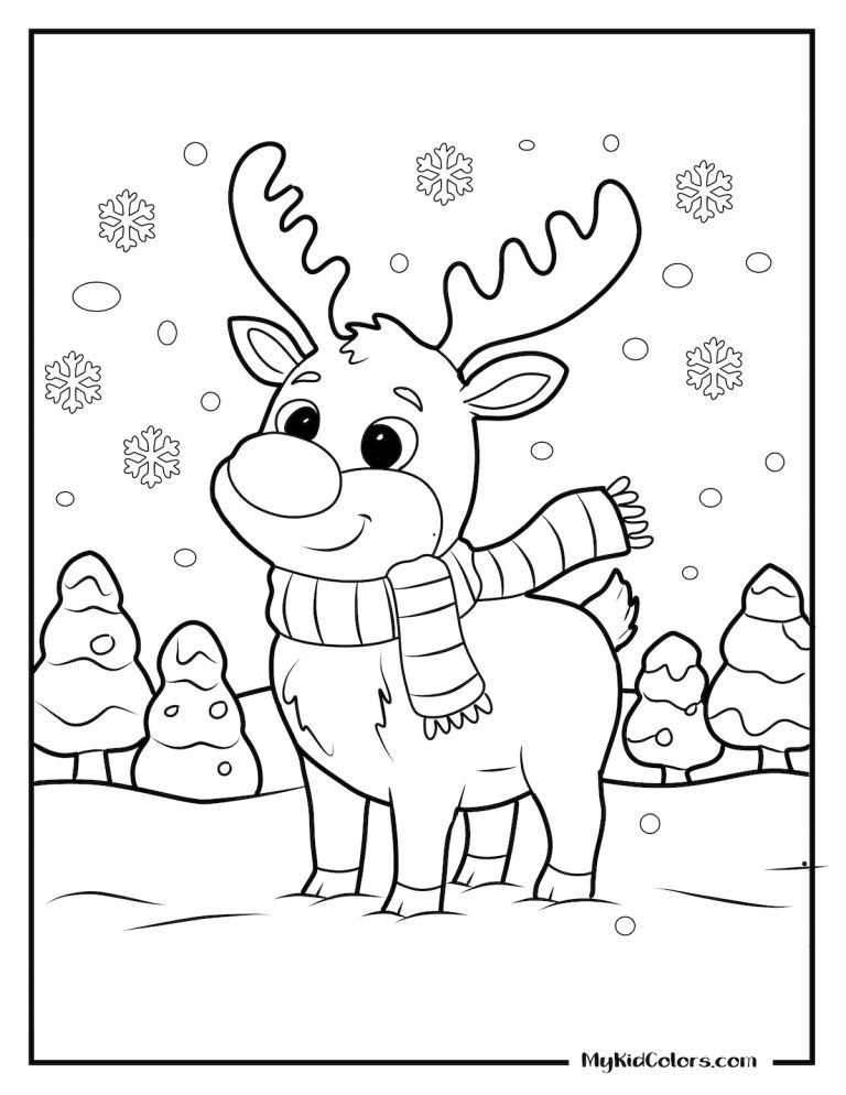15 Free Reindeer Coloring Pages (Free PDF Bundle)