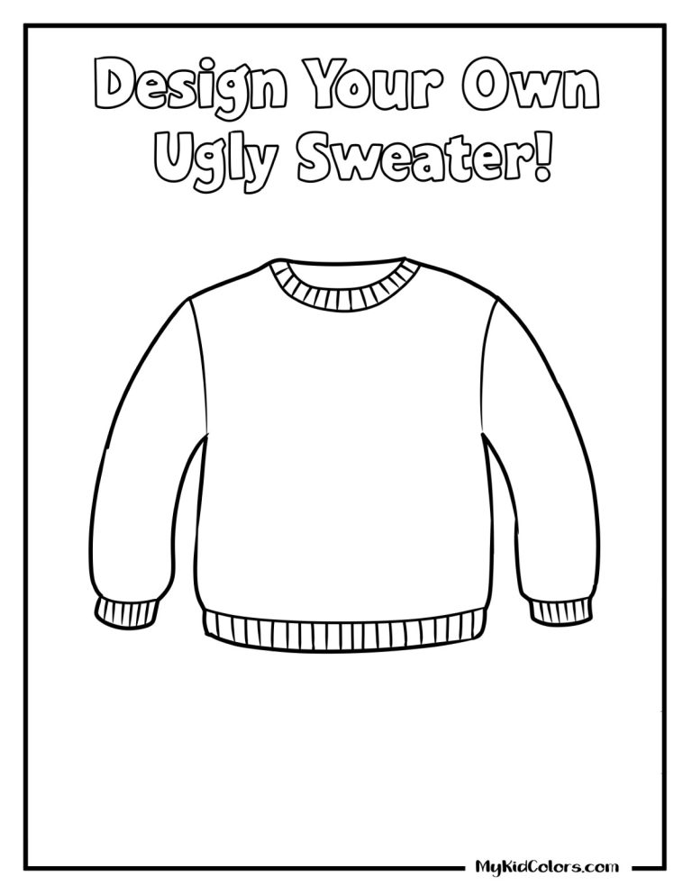 15 Free Ugly Sweater Coloring Page Bundle (Printable PDF)