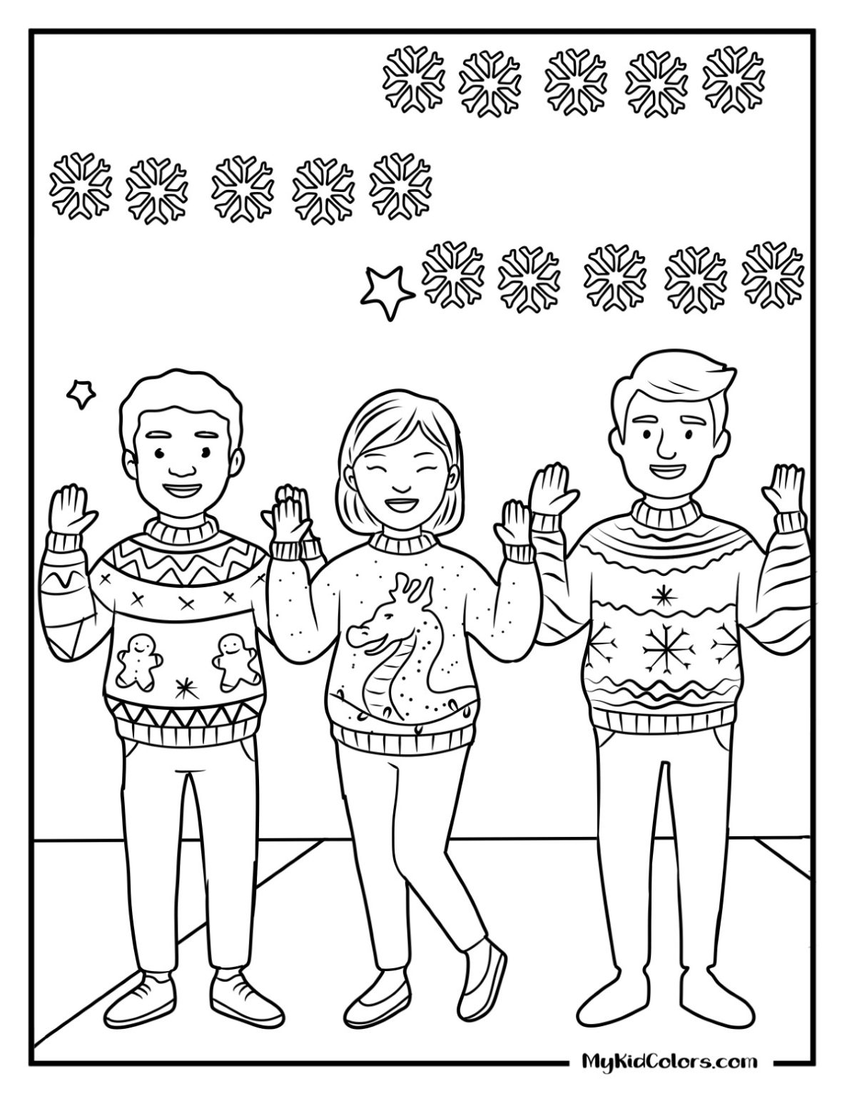 15 Free Ugly Sweater Coloring Page Bundle (Printable PDF)