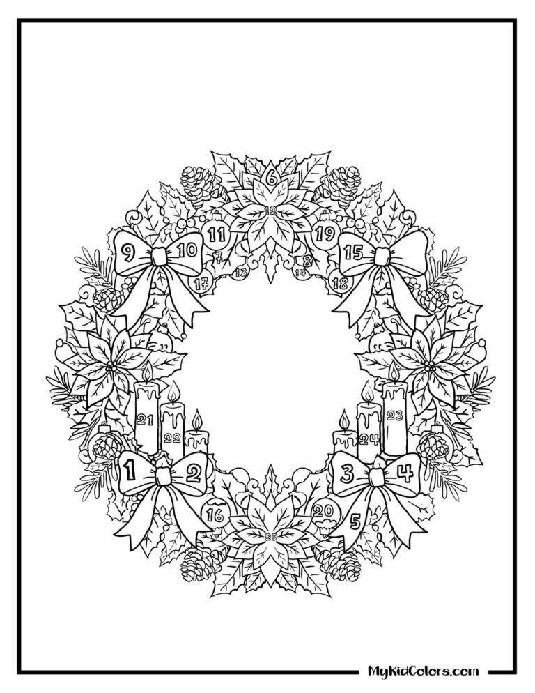 15 Free Christmas Countdown Coloring Pages (PDF Pack)