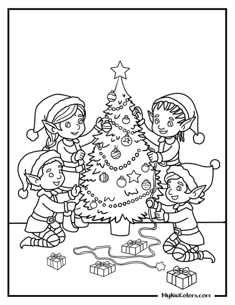 30 Free Elf On The Shelf Coloring Pages (Free PDF Pack)