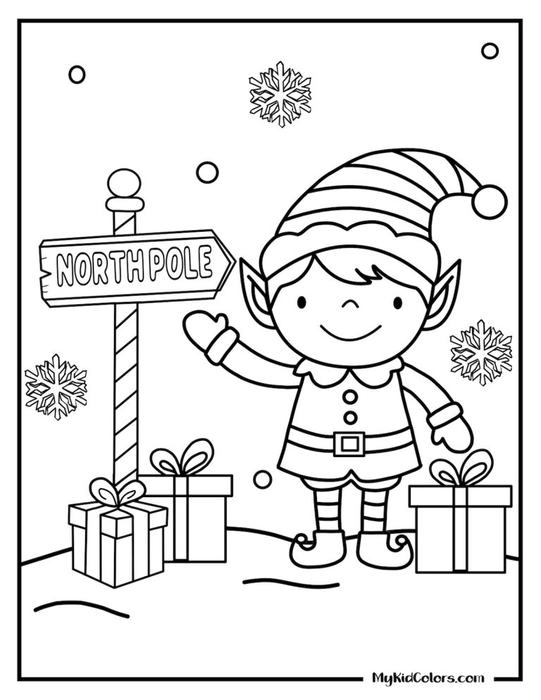 15 North Pole Coloring Pages for Kids (Free PDF Printables)