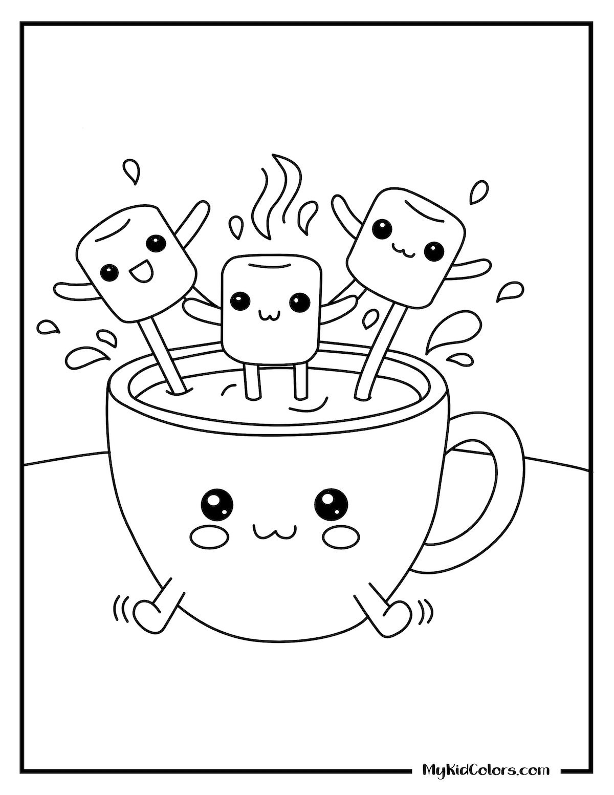 15 Free Hot Cocoa Coloring Page Bundle (Printable PDF)