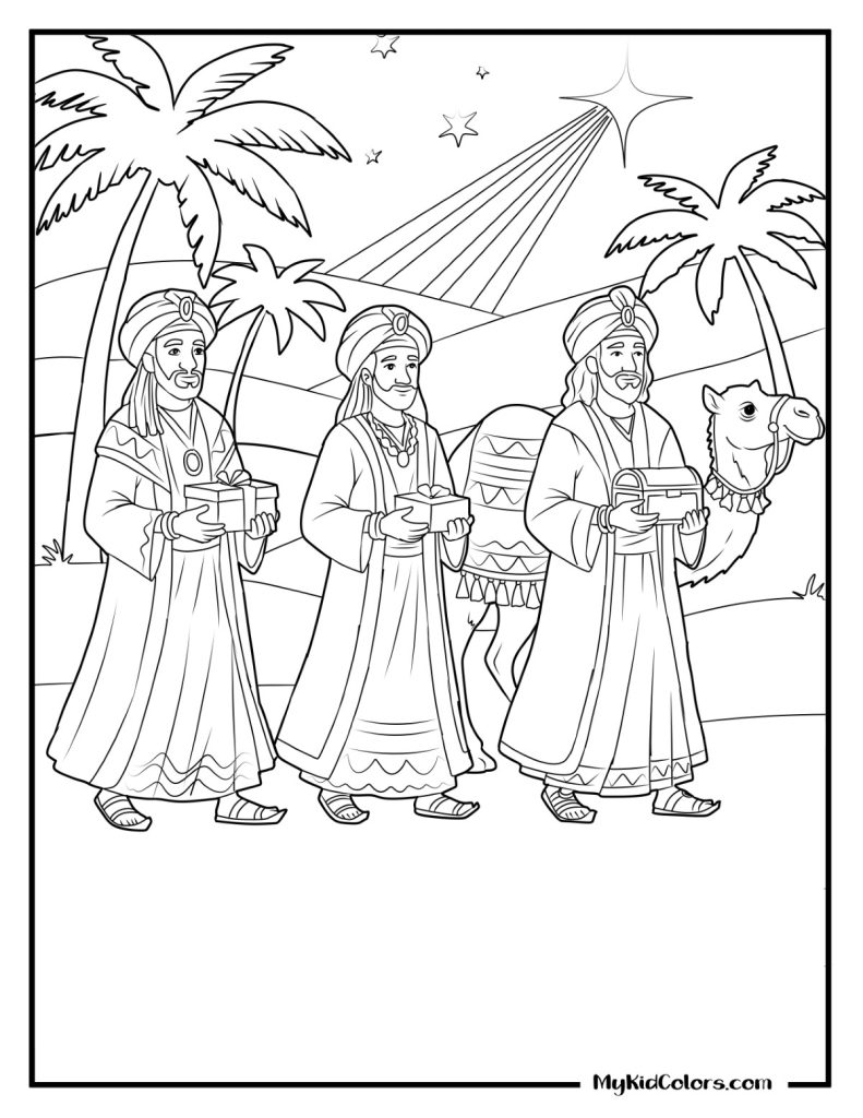15 Free Three Wise Men Coloring Page (Free PDF Printables)