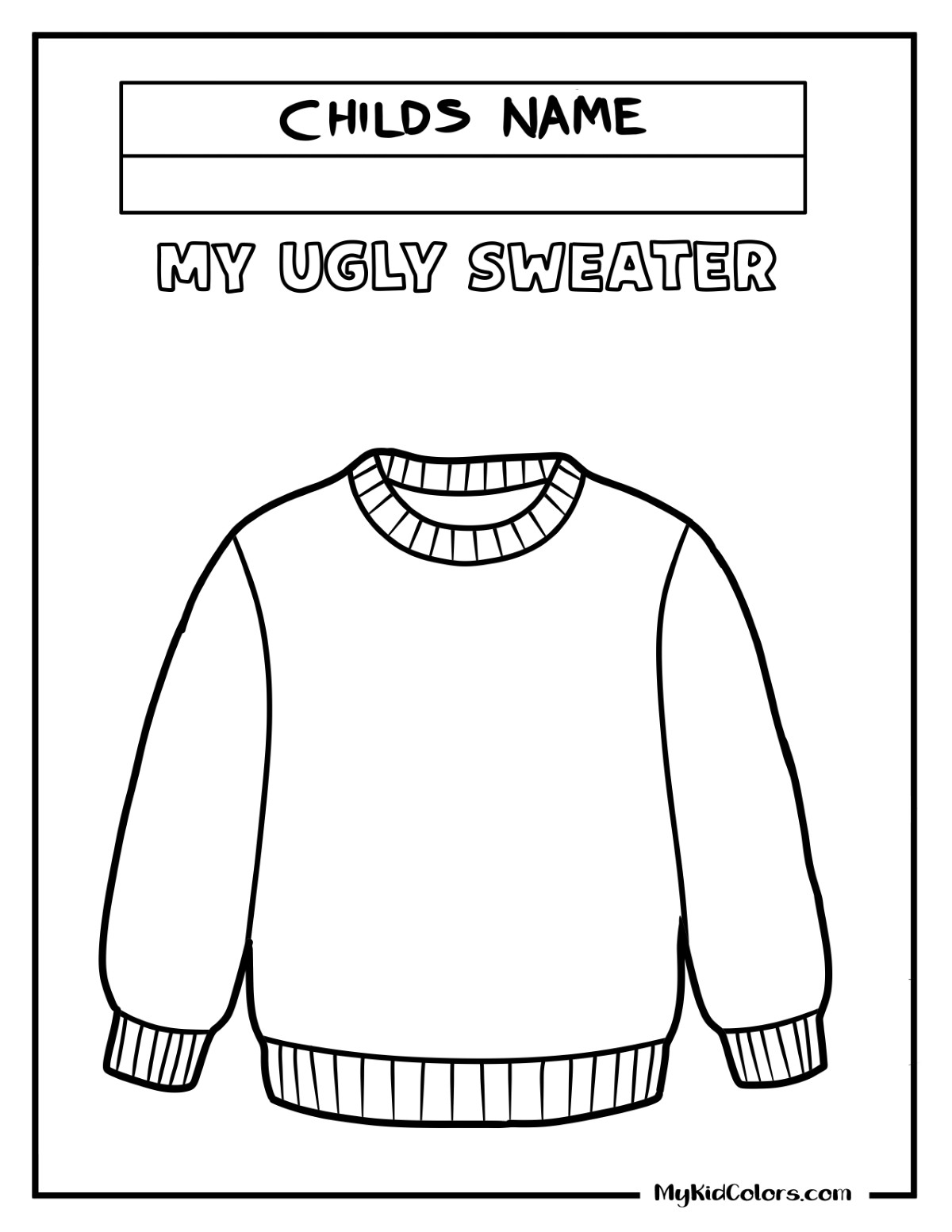 15 Free Ugly Sweater Coloring Page Bundle (Printable PDF)