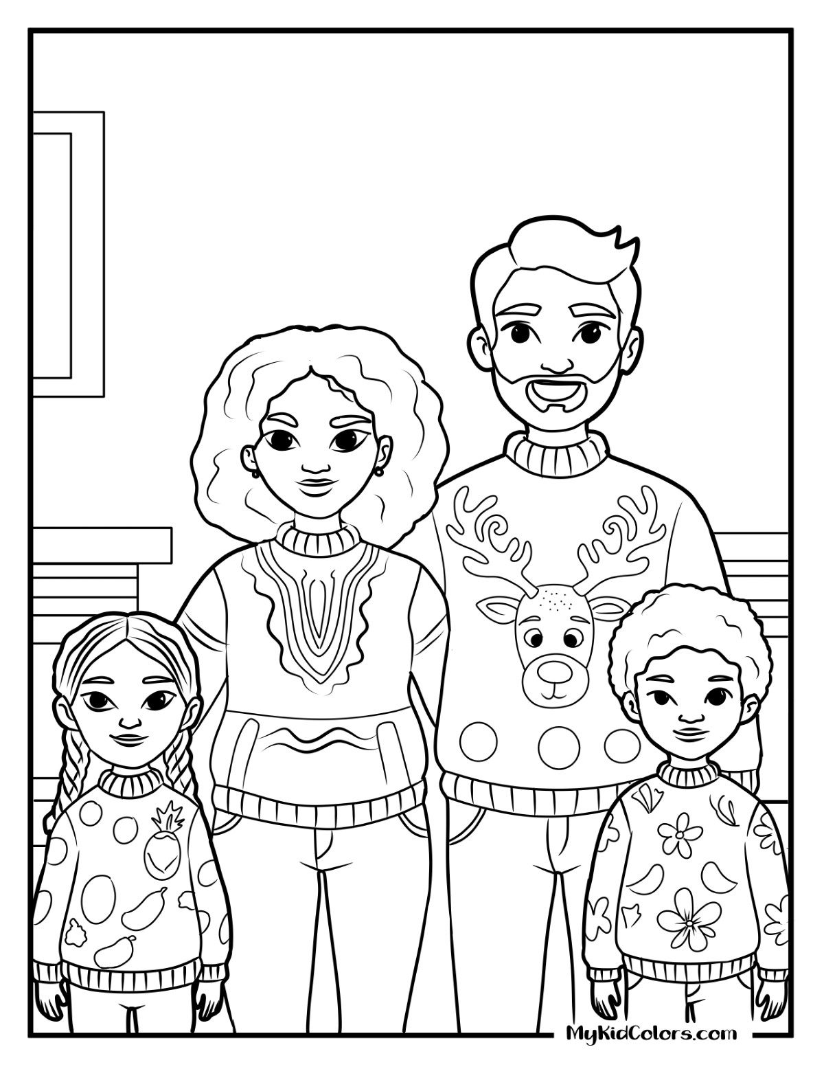 15 Free Ugly Sweater Coloring Page Bundle (Printable PDF)