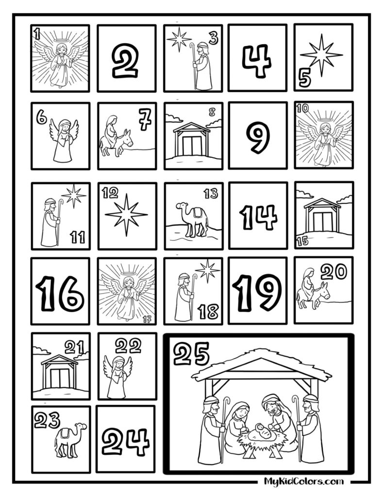 15 Free Christmas Countdown Coloring Pages (PDF Pack)