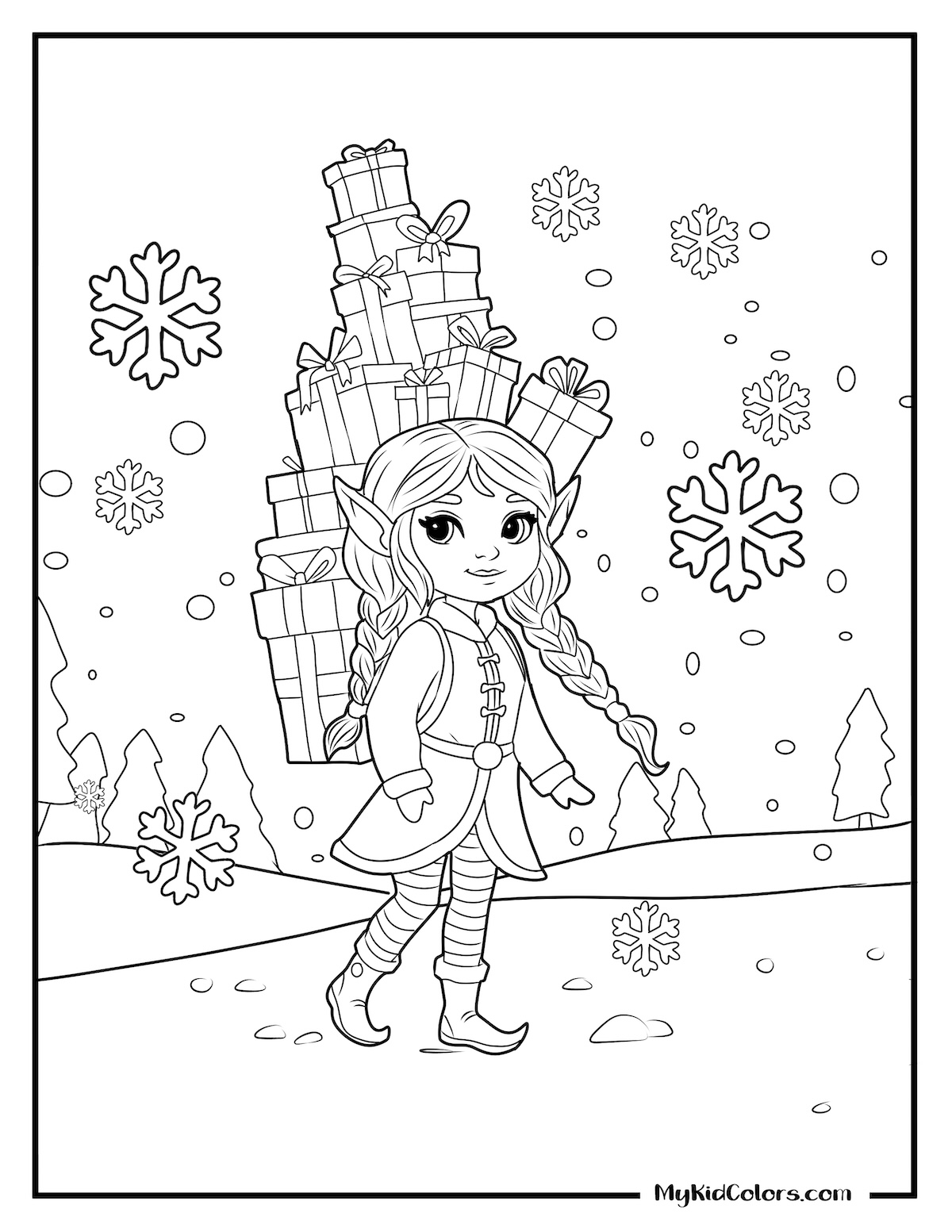 15 Free Elf Coloring Pages for Kids & Families