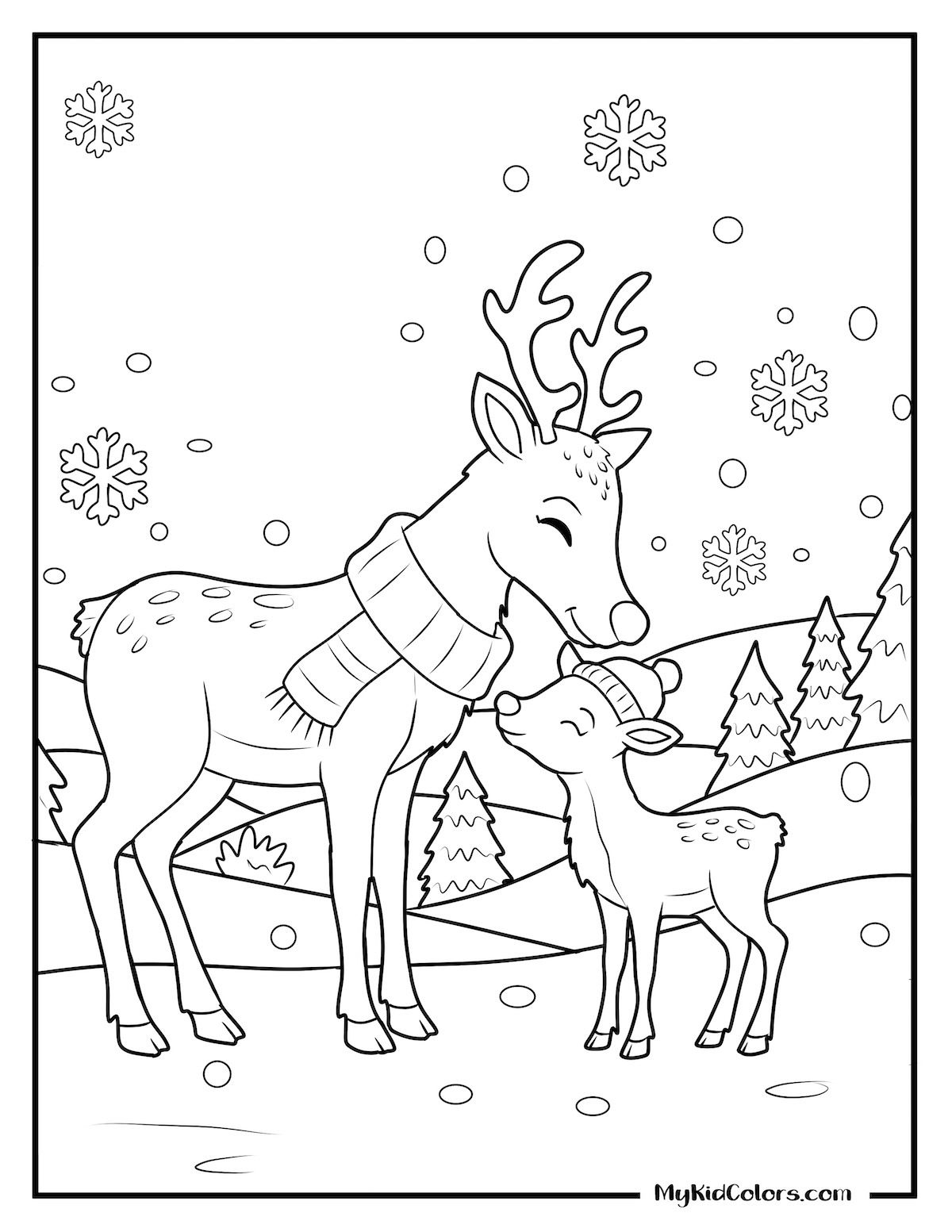 15 Free Reindeer Coloring Pages (Free PDF Bundle)