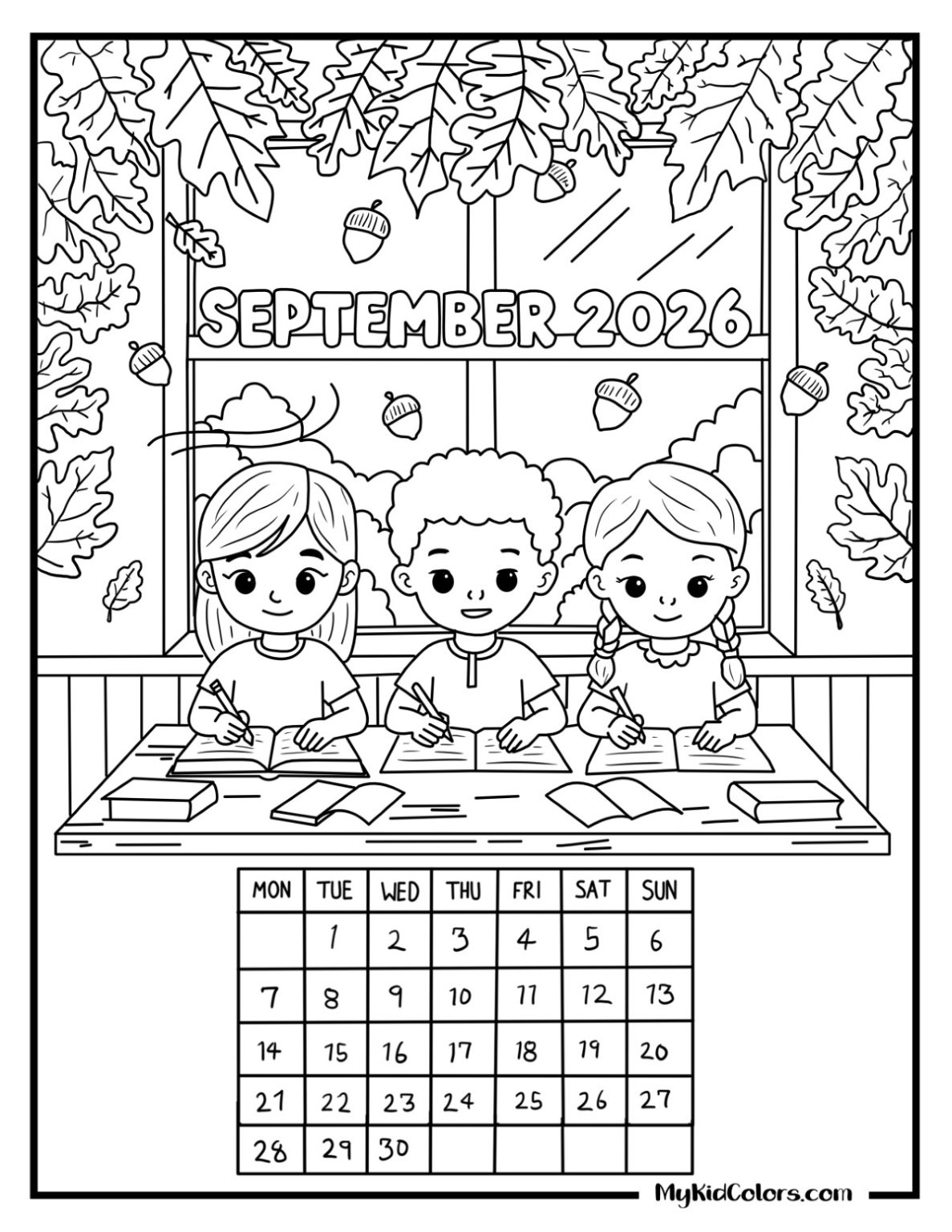 15 Free 2026 Coloring Calendar Set for Kids (Printable PDF)