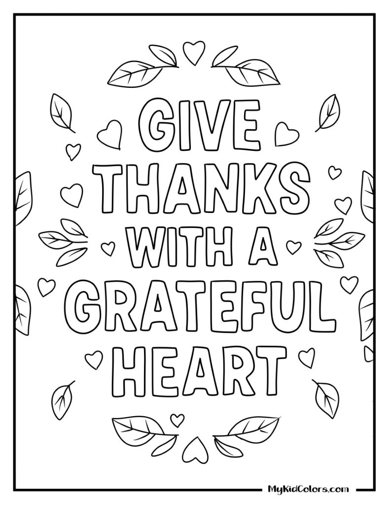 15 Thankful Coloring Pages (Free PDF Printables)