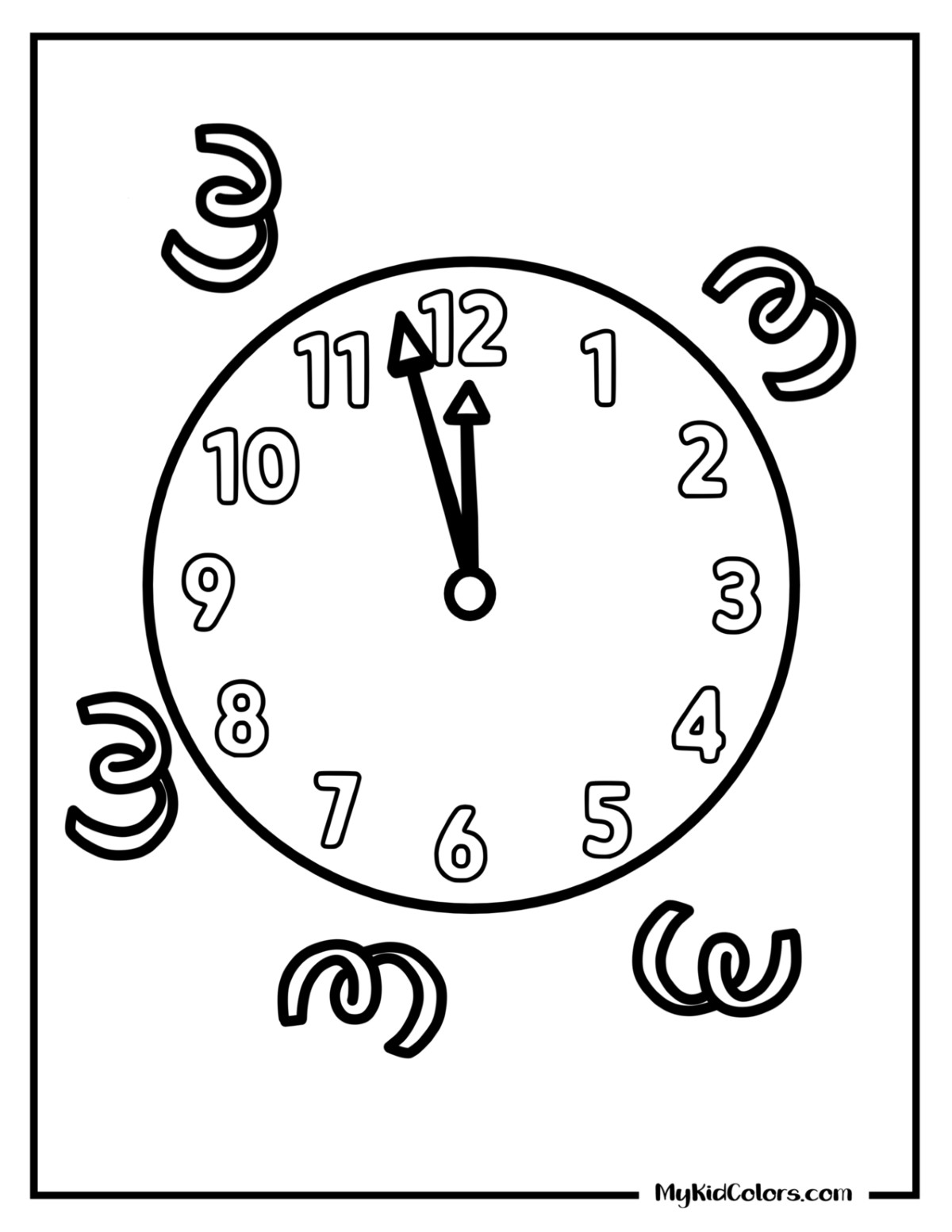 15 Free New Years Eve Coloring Pages (PDF Printables)