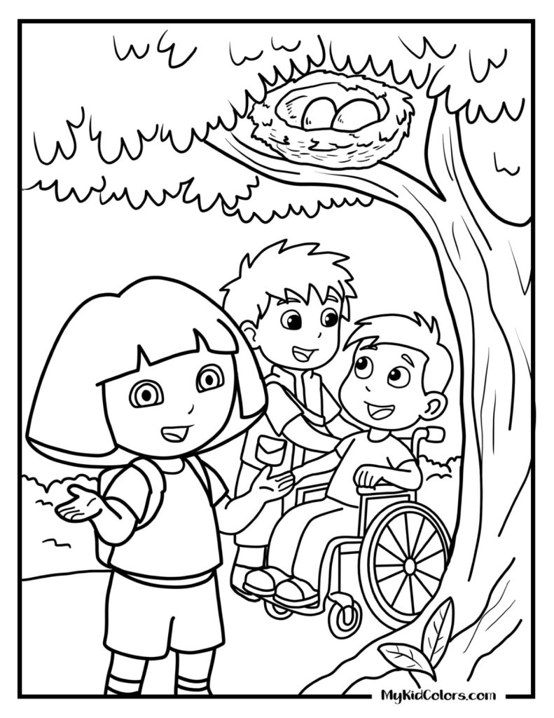 15 Free Dora the Explorer Coloring Pages (PDF Printable Set)