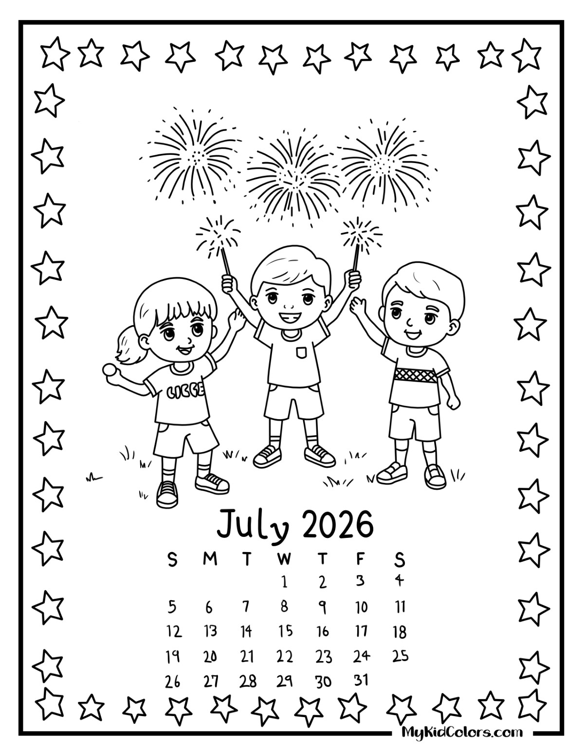 15 Free 2026 Calendar Coloring Pages (PDF Printables)