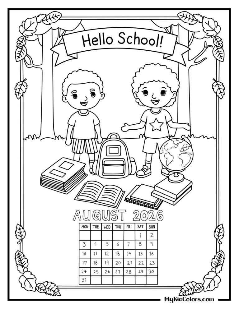 15 Free 2026 Calendar Coloring Pages (PDF Printables)