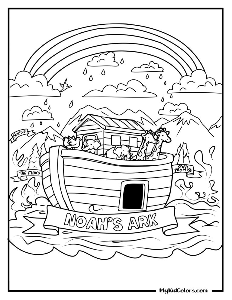 15 Free Noah's Ark Coloring Page for Kids (PDF Printables)