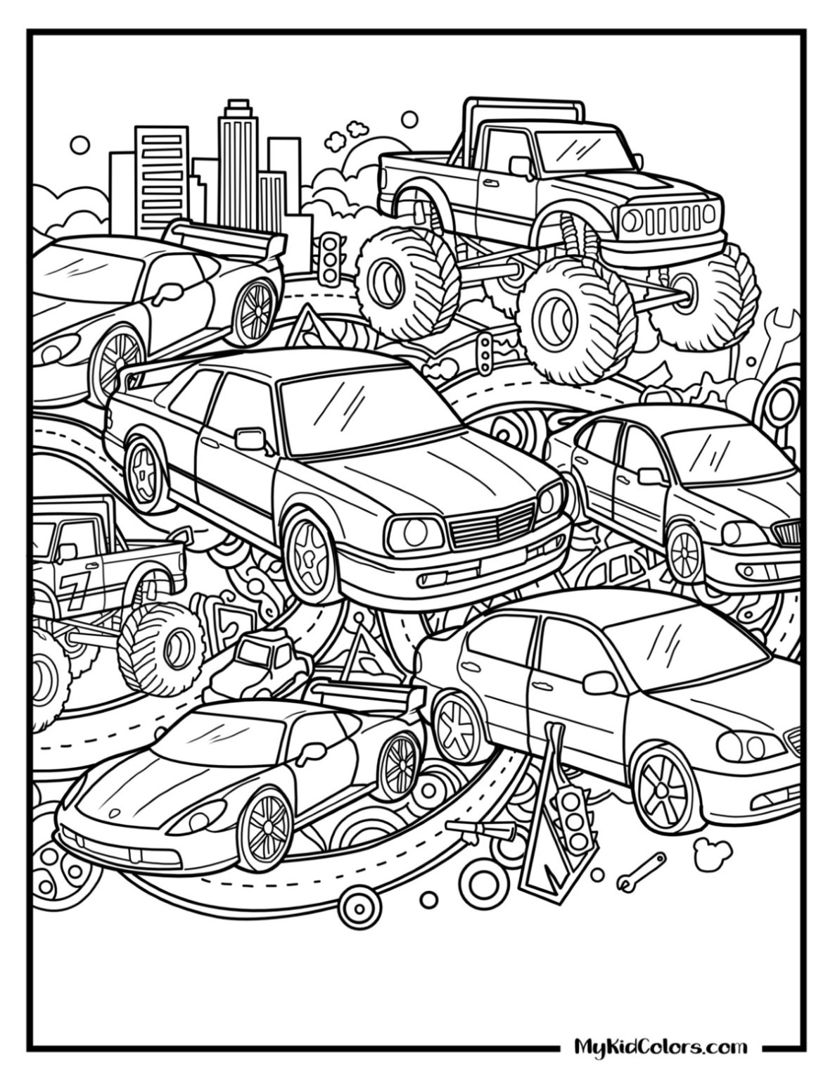 15 Free Cars Coloring Pages for Kids (Free PDF Printables)