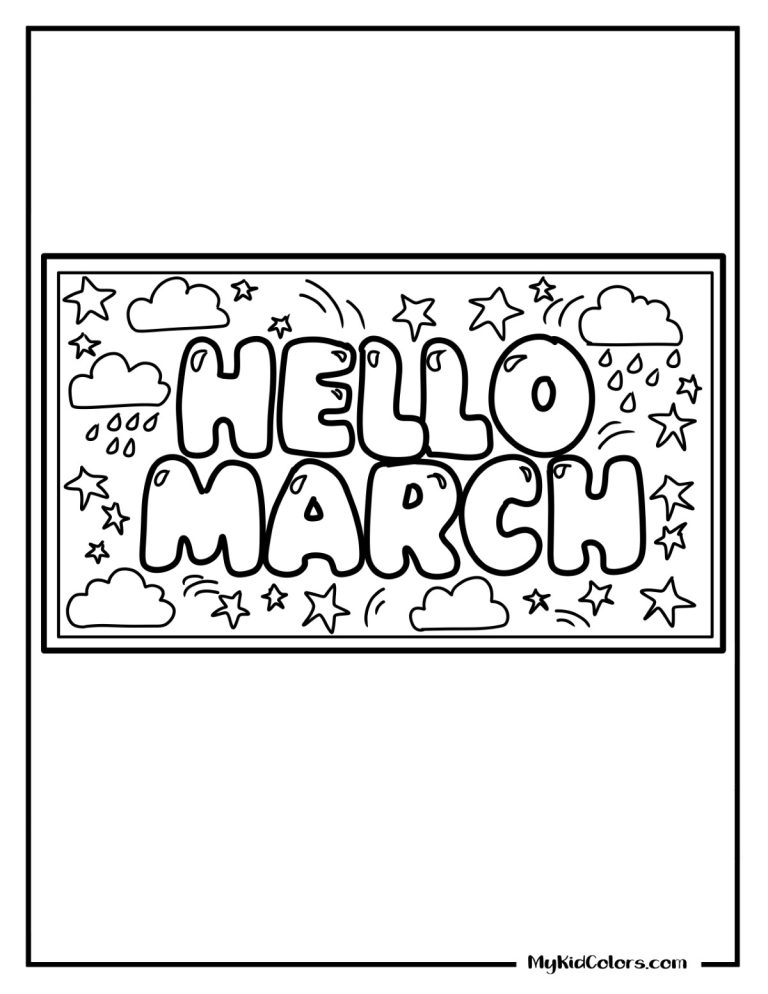 15 Free Hand-Drawn March Coloring Pages (Free PDF Printables)