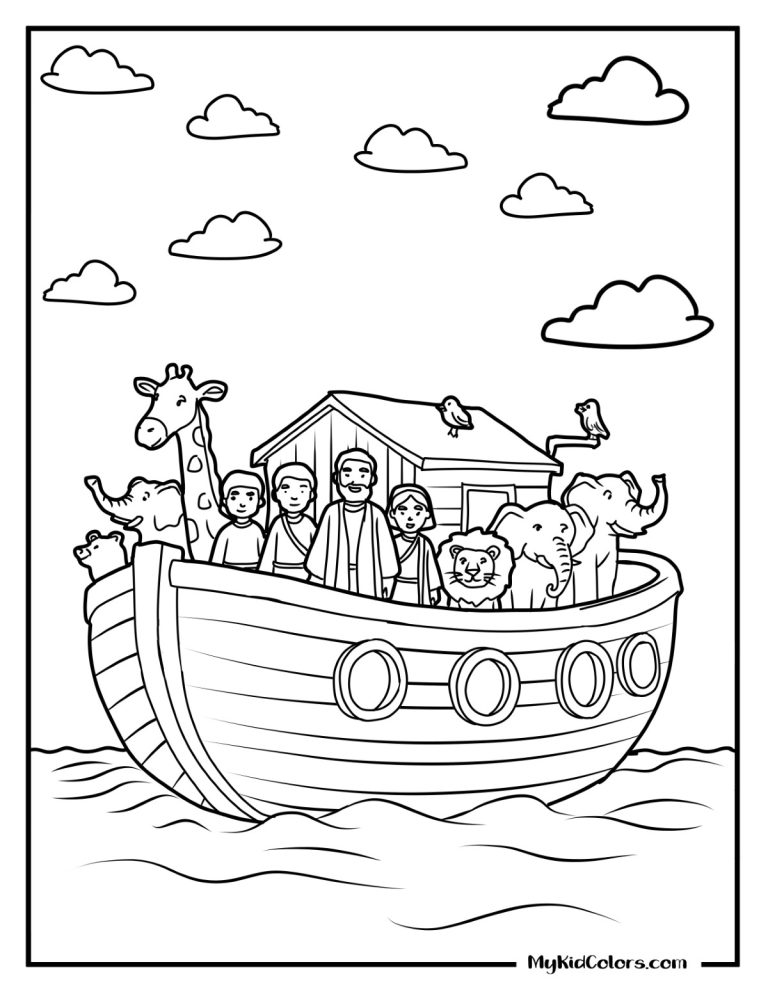15 Free Noah's Ark Coloring Page for Kids (PDF Printables)