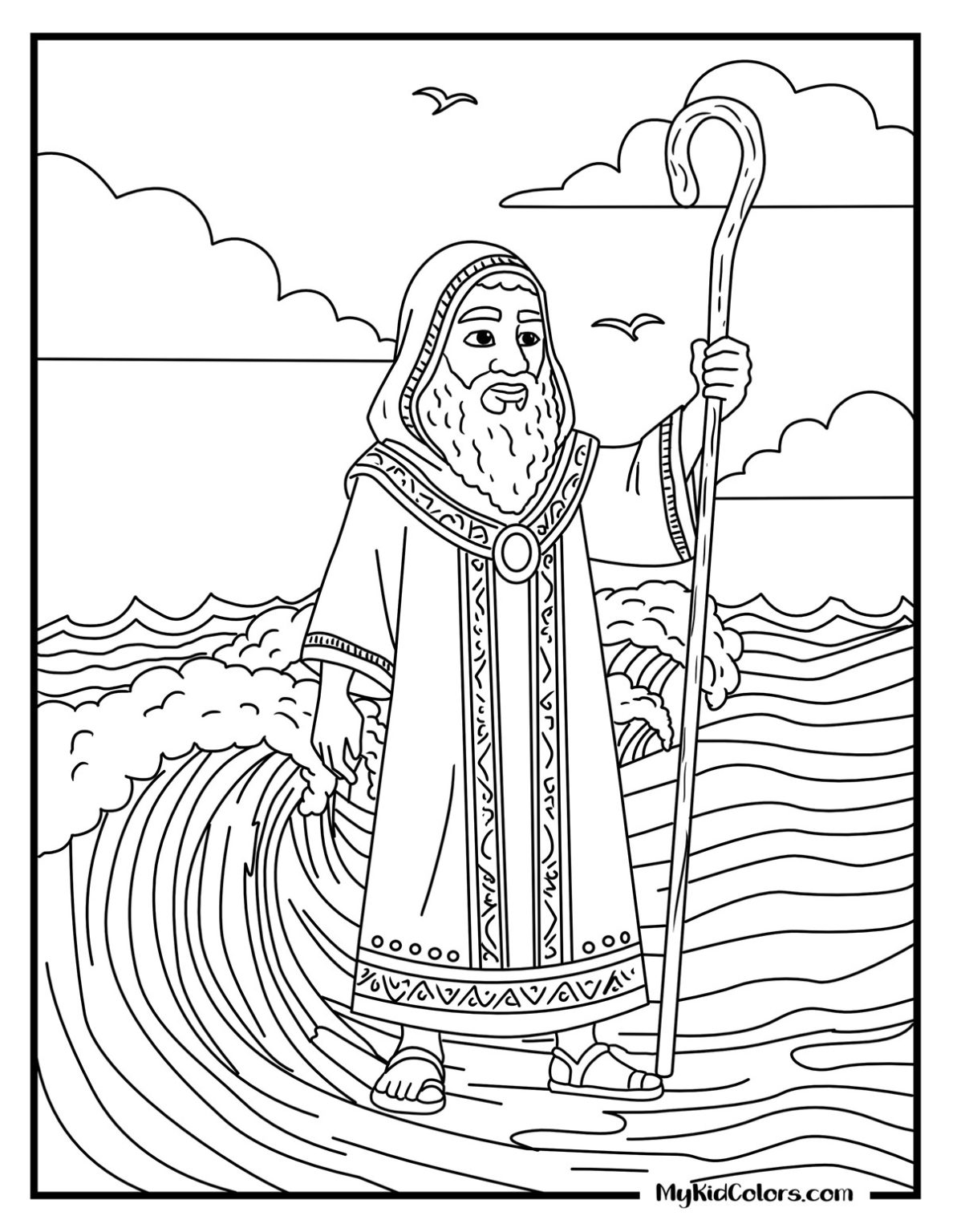 15 Free Moses Parts The Red Sea Coloring Page Printables (Inclusive ...