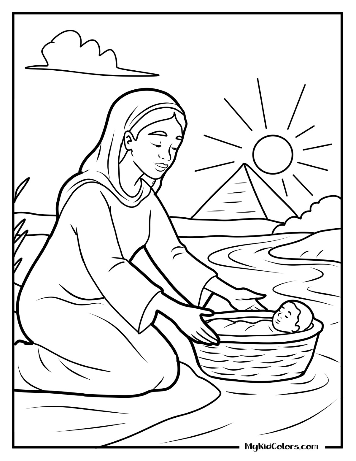 15 Free Baby Moses Coloring Pages for Kids (Free PDF Printables)