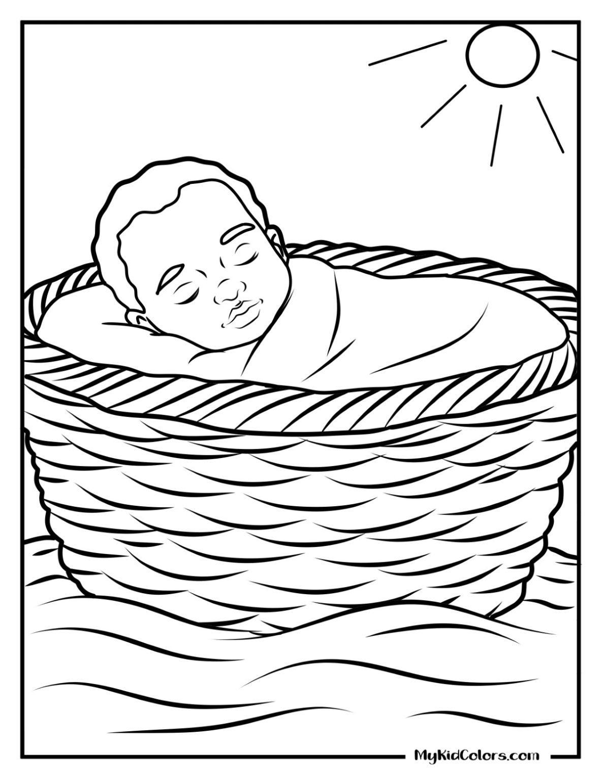 15 Free Baby Moses Coloring Pages for Kids (Free PDF Printables)