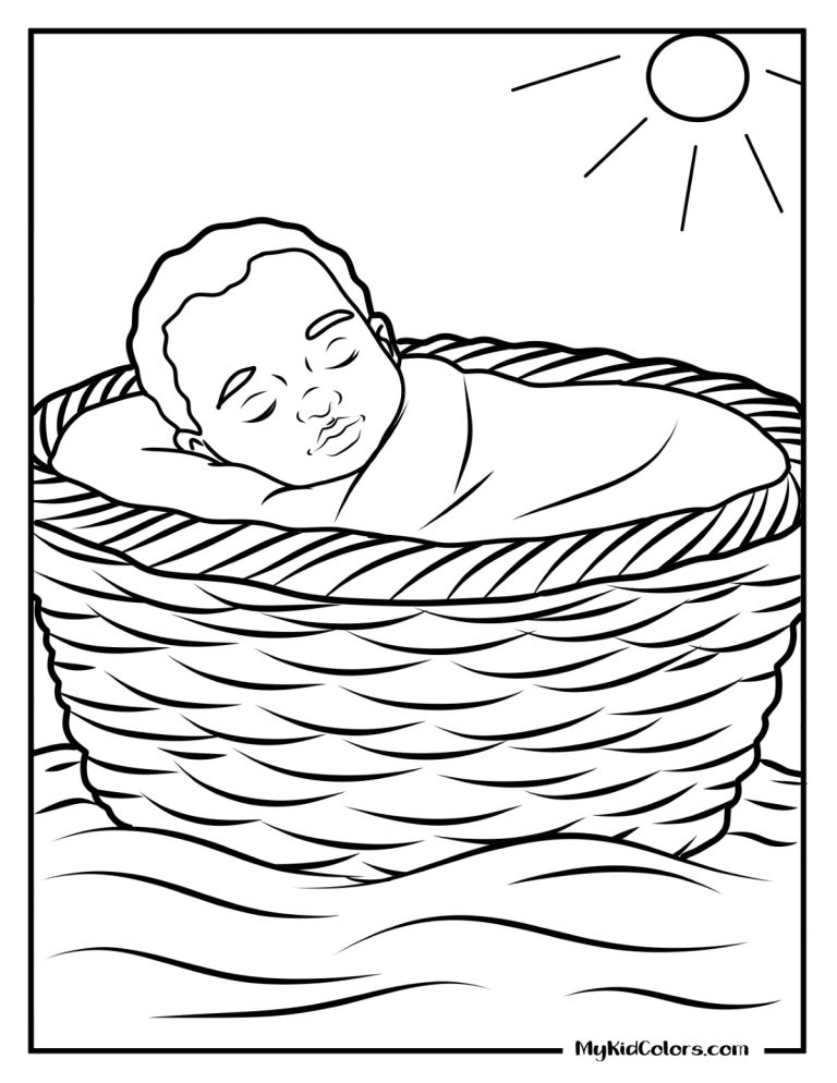 15 Free Baby Moses Coloring Pages for Kids (Free PDF Printables)