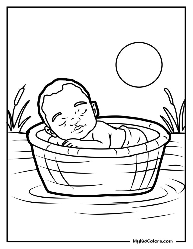 15 Free Baby Moses Coloring Pages for Kids (Free PDF Printables)