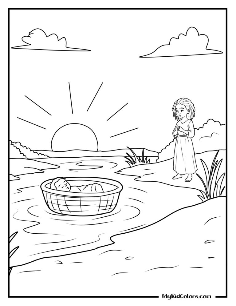 15 Free Baby Moses Coloring Pages for Kids (Free PDF Printables)