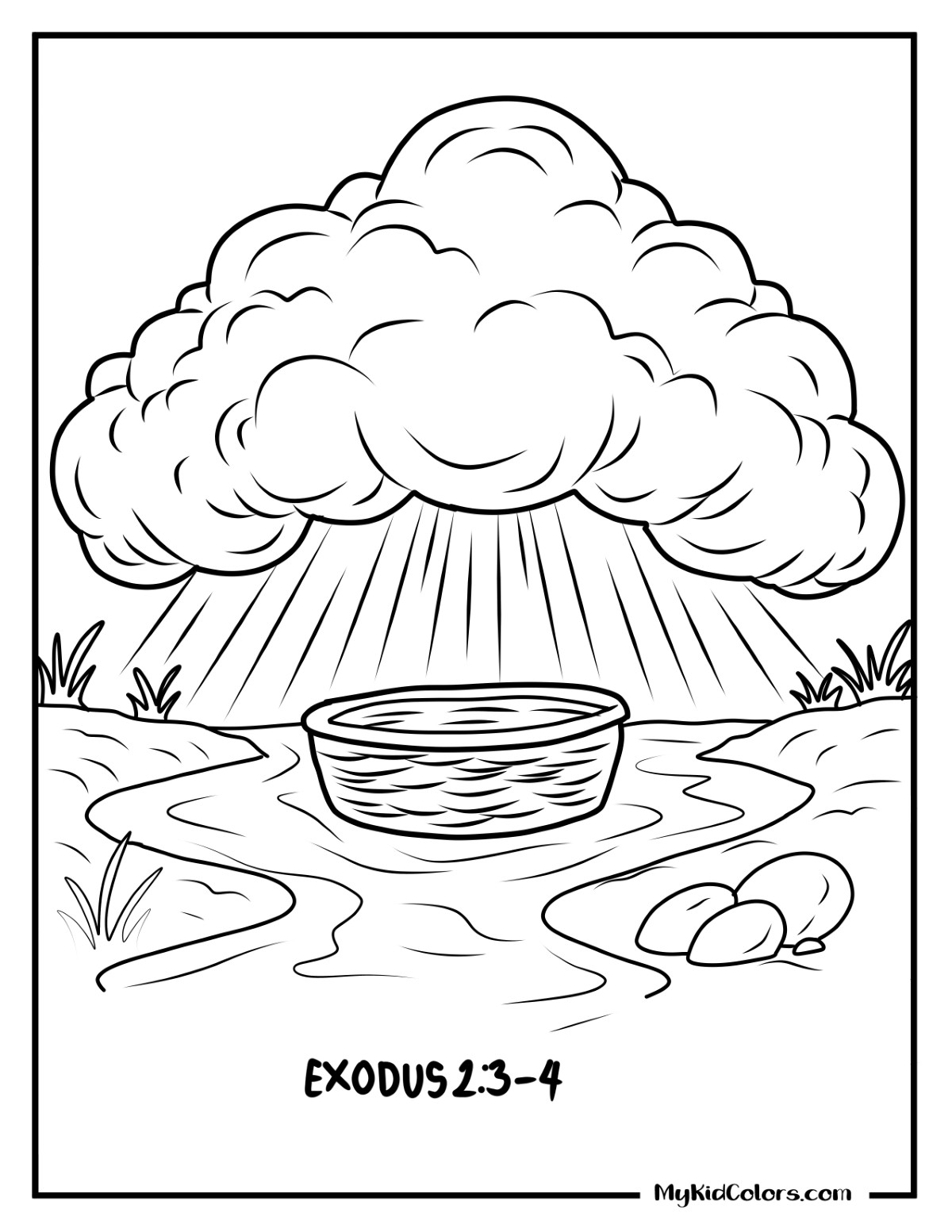 15 Free Baby Moses Coloring Pages for Kids (Free PDF Printables)