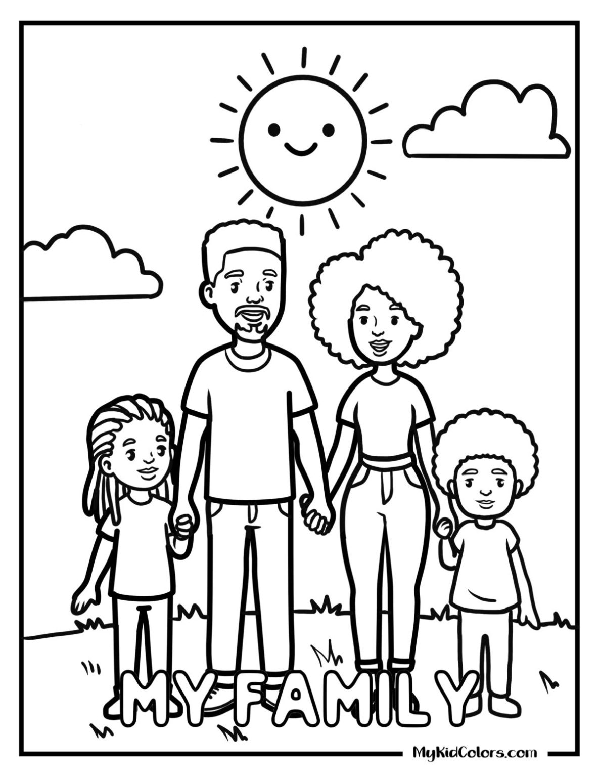15 Free Family Coloring Pages Kids See Themselves In (PDF)