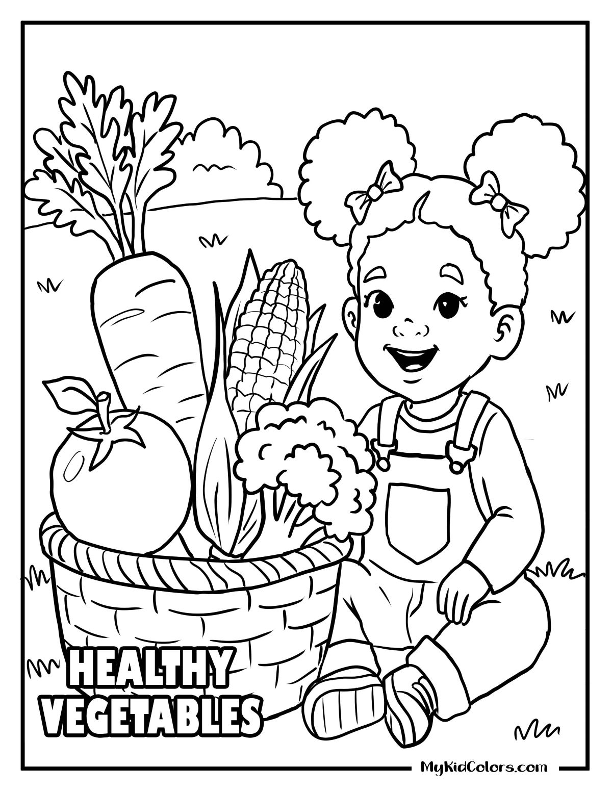 15 Free Vegetables Coloring Pages (Inclusive & Hand-Drawn for Kids)