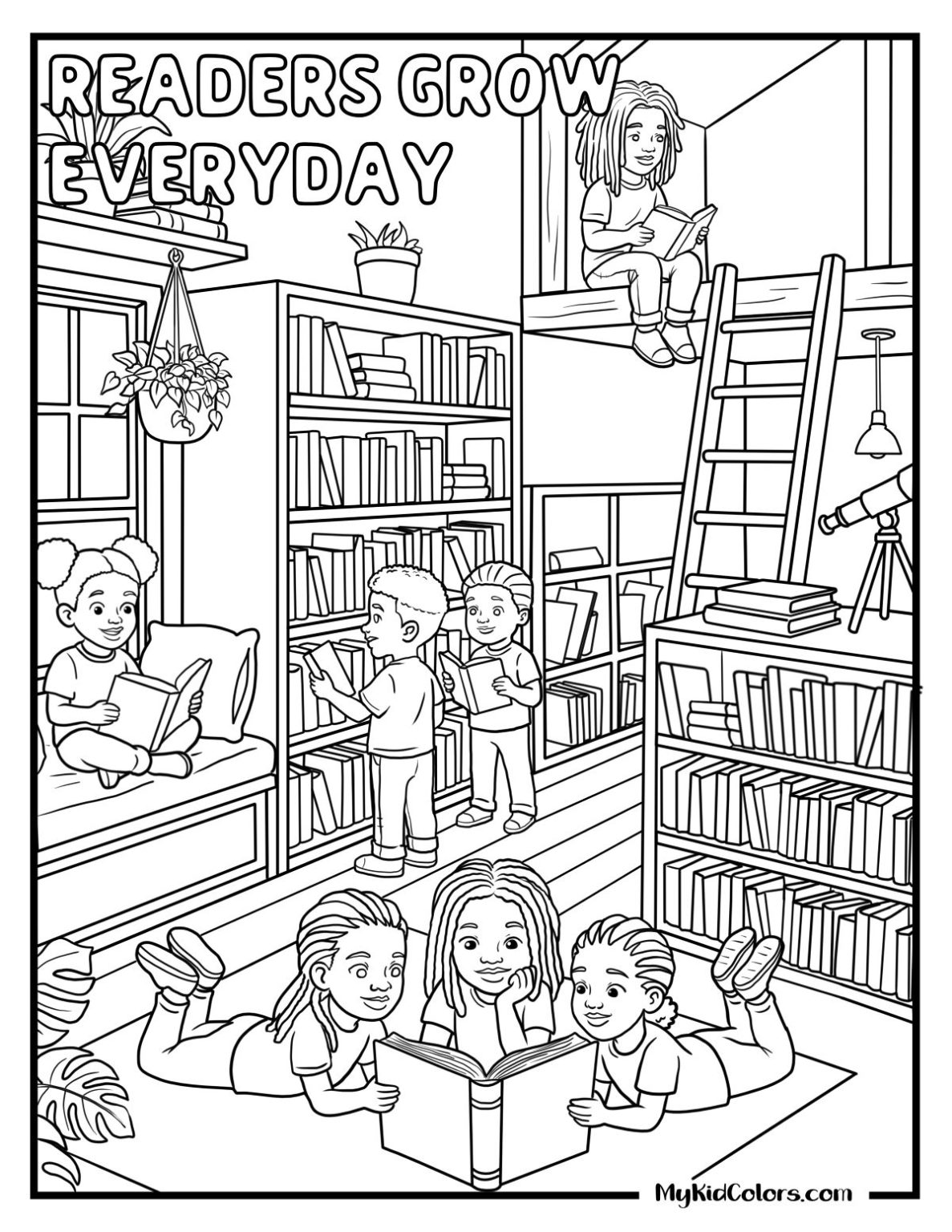15 Free Reading Coloring Pages (Inclusive & Literacy-Themed)
