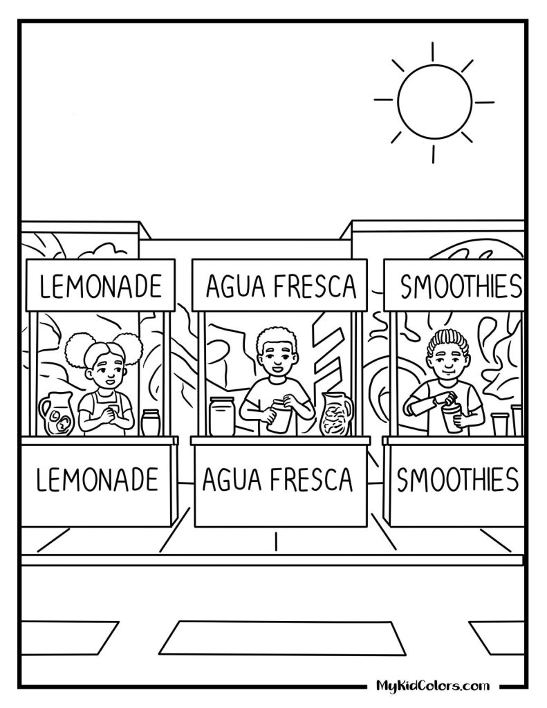 15 Free Lemonade Stand Coloring Pages for Kids (Hand-Drawn & Inclusive)